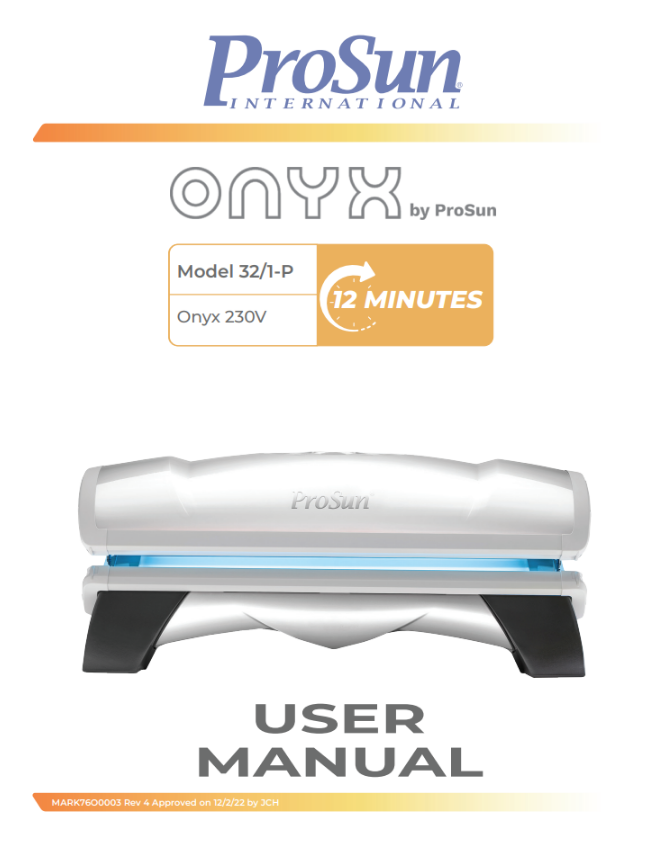 User Manual - ProSun Onyx-12min(December 2019 to Current Date) - ProSun ...